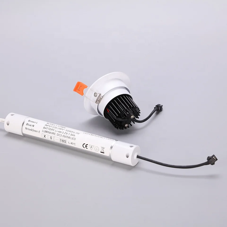 10ºC To 55ºC Ceiling Emergency Light with Indicator Green AC Power and ...
